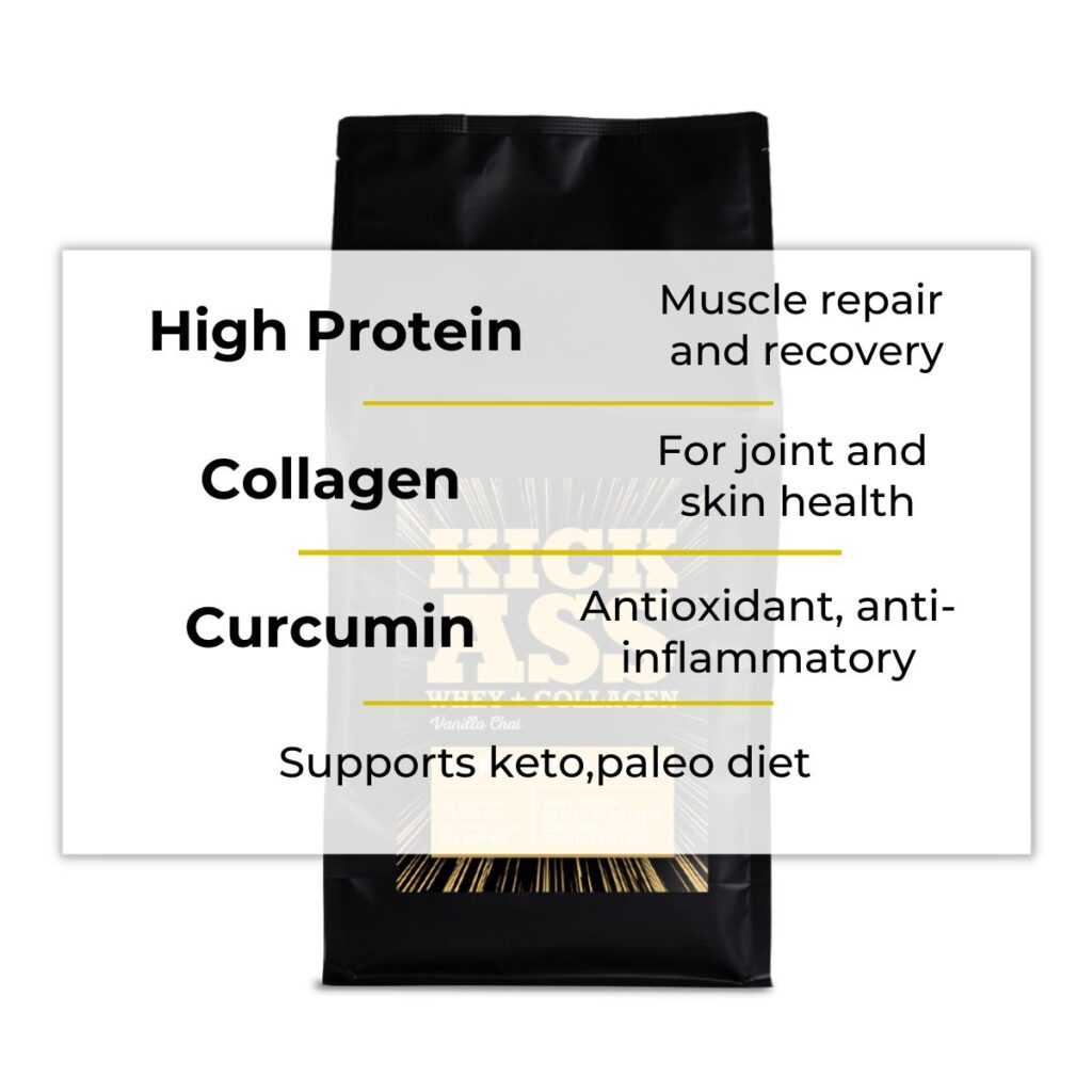 Whey & Collagen –Vanilla Chai : 1kg - Kick Ass